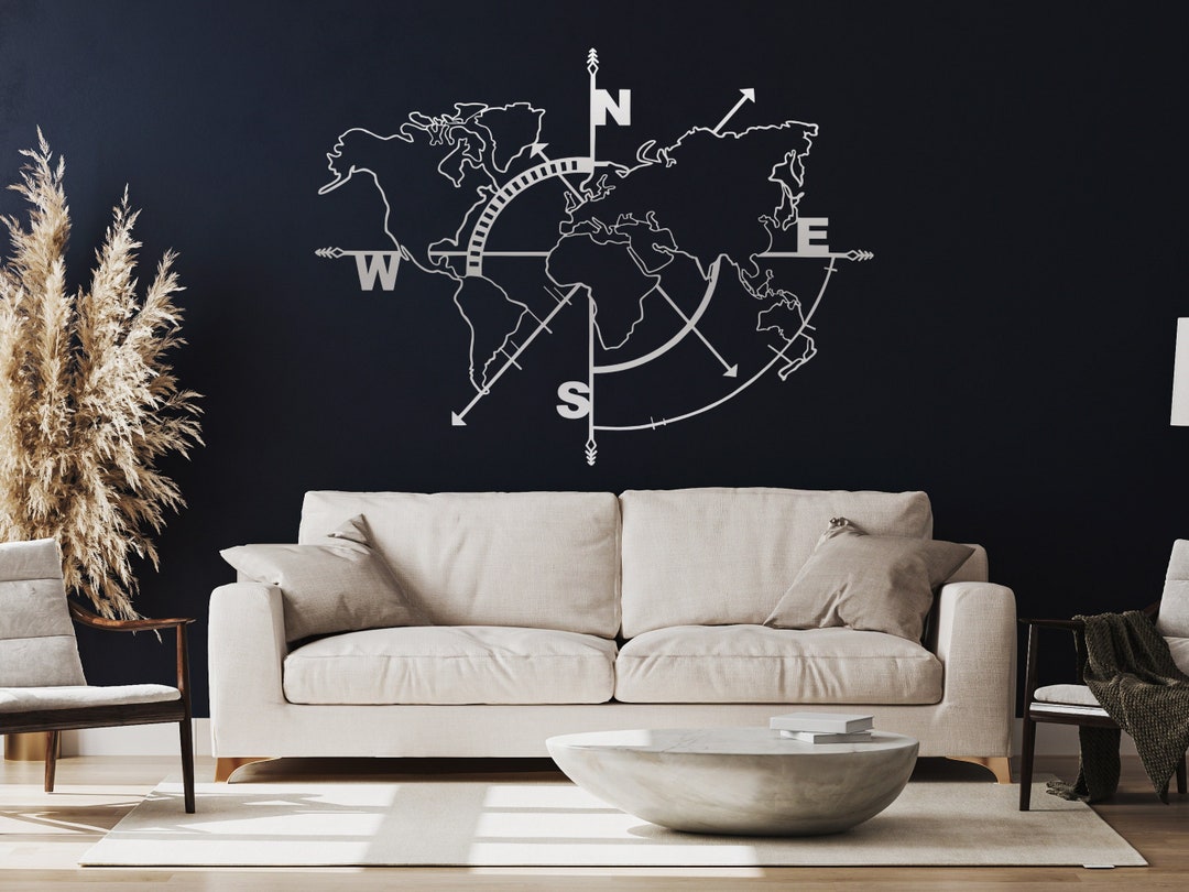 Metal World Map Metal World Wall Art World Map Without - Etsy