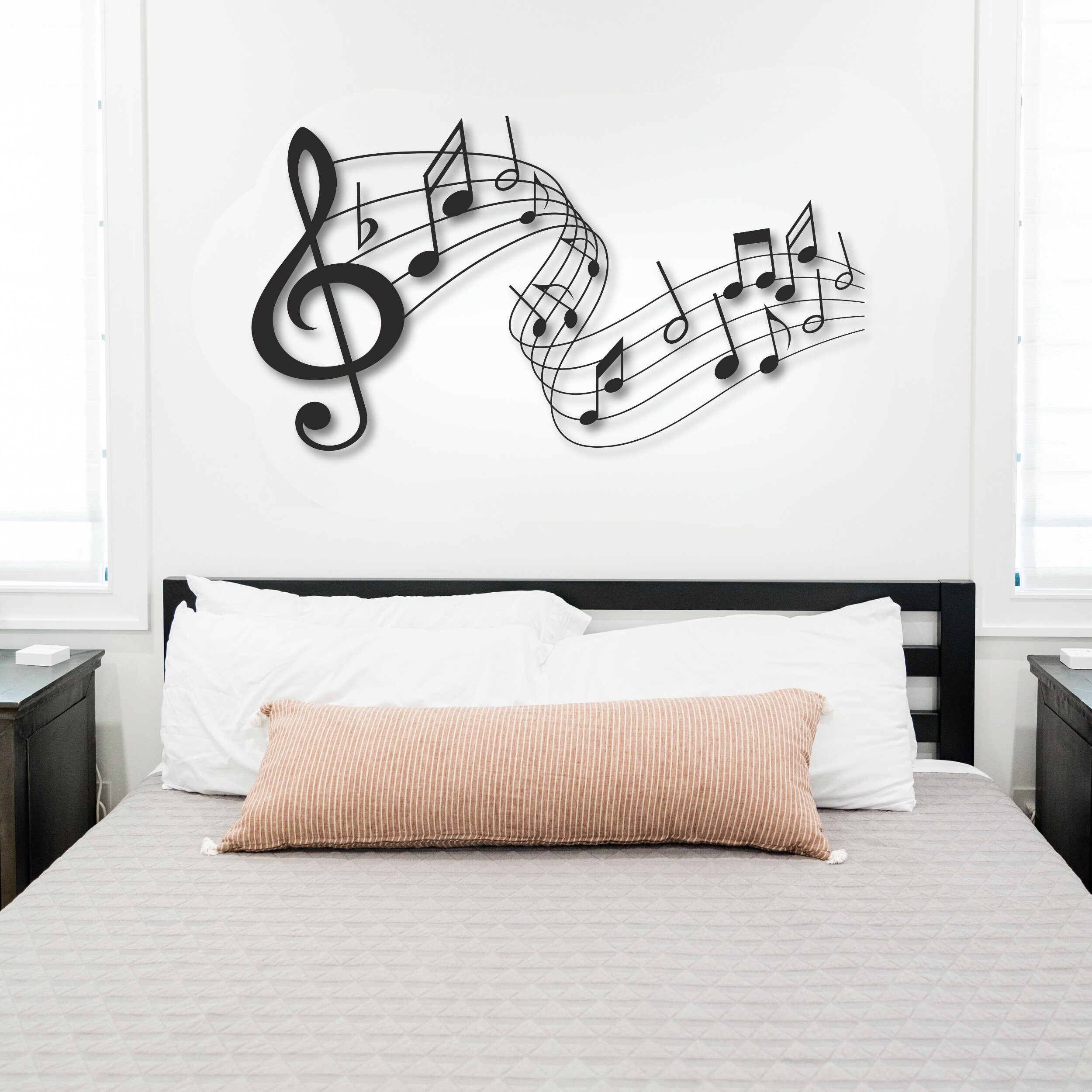 Music Notes Wall Art , Wall Hangings , Metal Music Notes Wall Sculpture ...