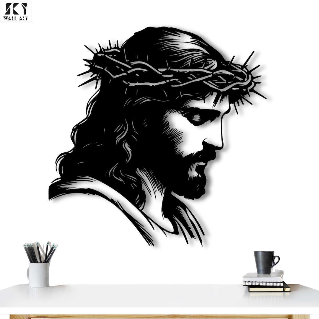 Jesus Christ Metal Wall Art, Religious Christian Home Decor, Crown of ...