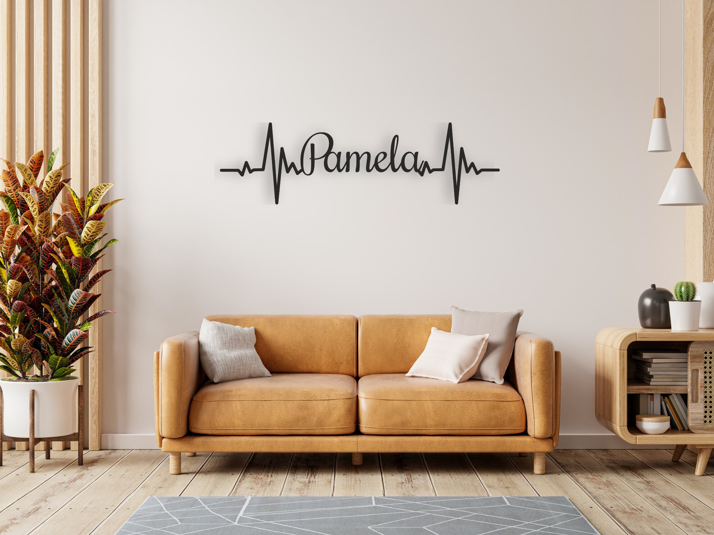 Metal Name Sign Ekg Rhythm Wall Decor Valentine Gift Name - Etsy