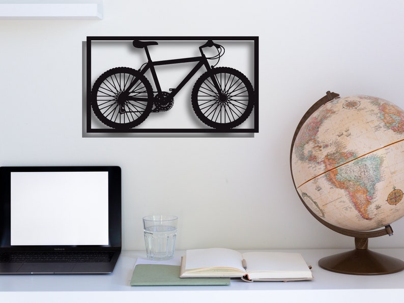 Bike Wall Art, Metal Bike Decor, Framed Bike Wall Art, Livingroom Decor, Large Size Wall Decor ...