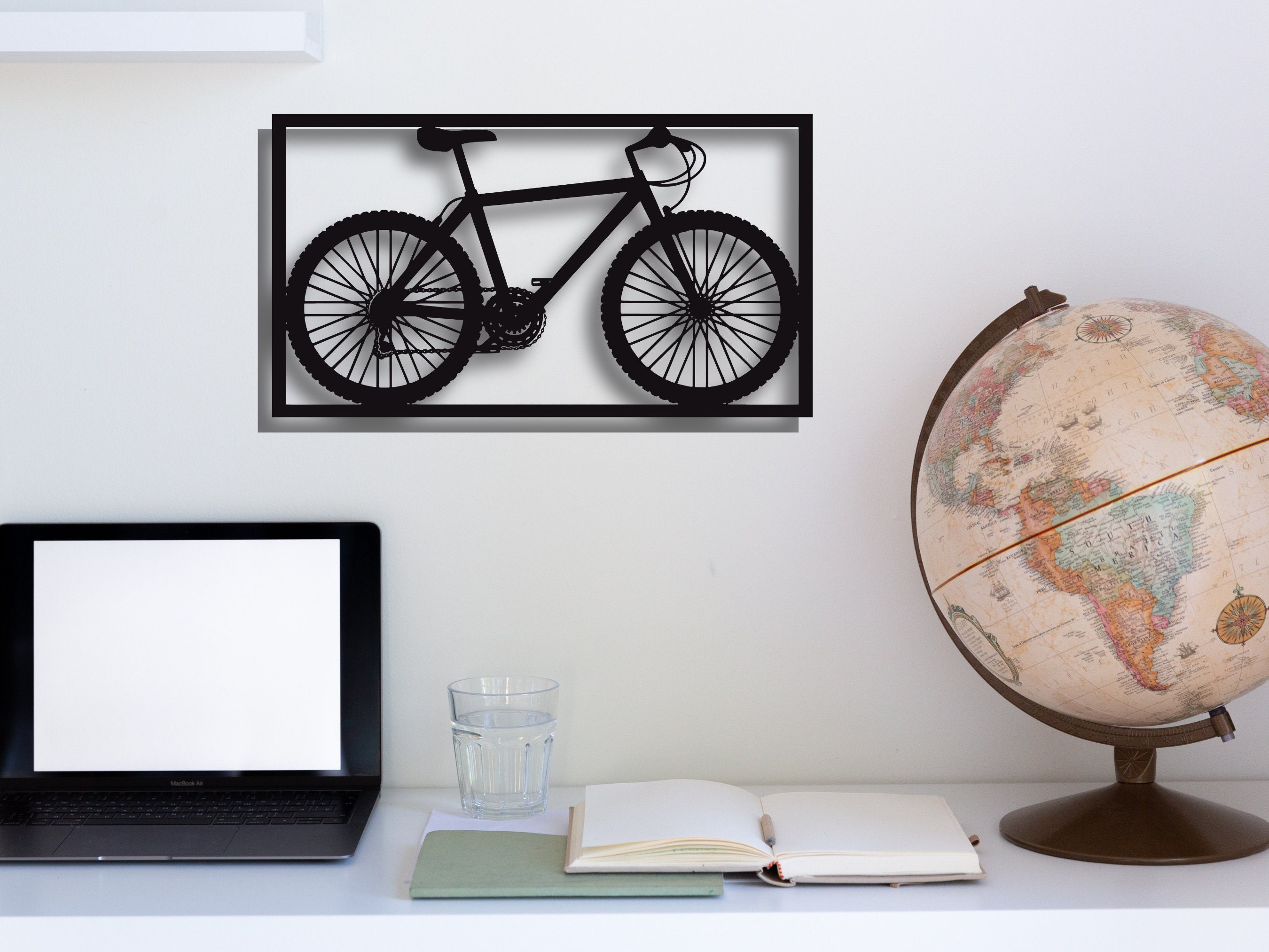 Bike Wall Art, Metal Bike Decor, Framed Bike Wall Art, Livingroom Decor ...