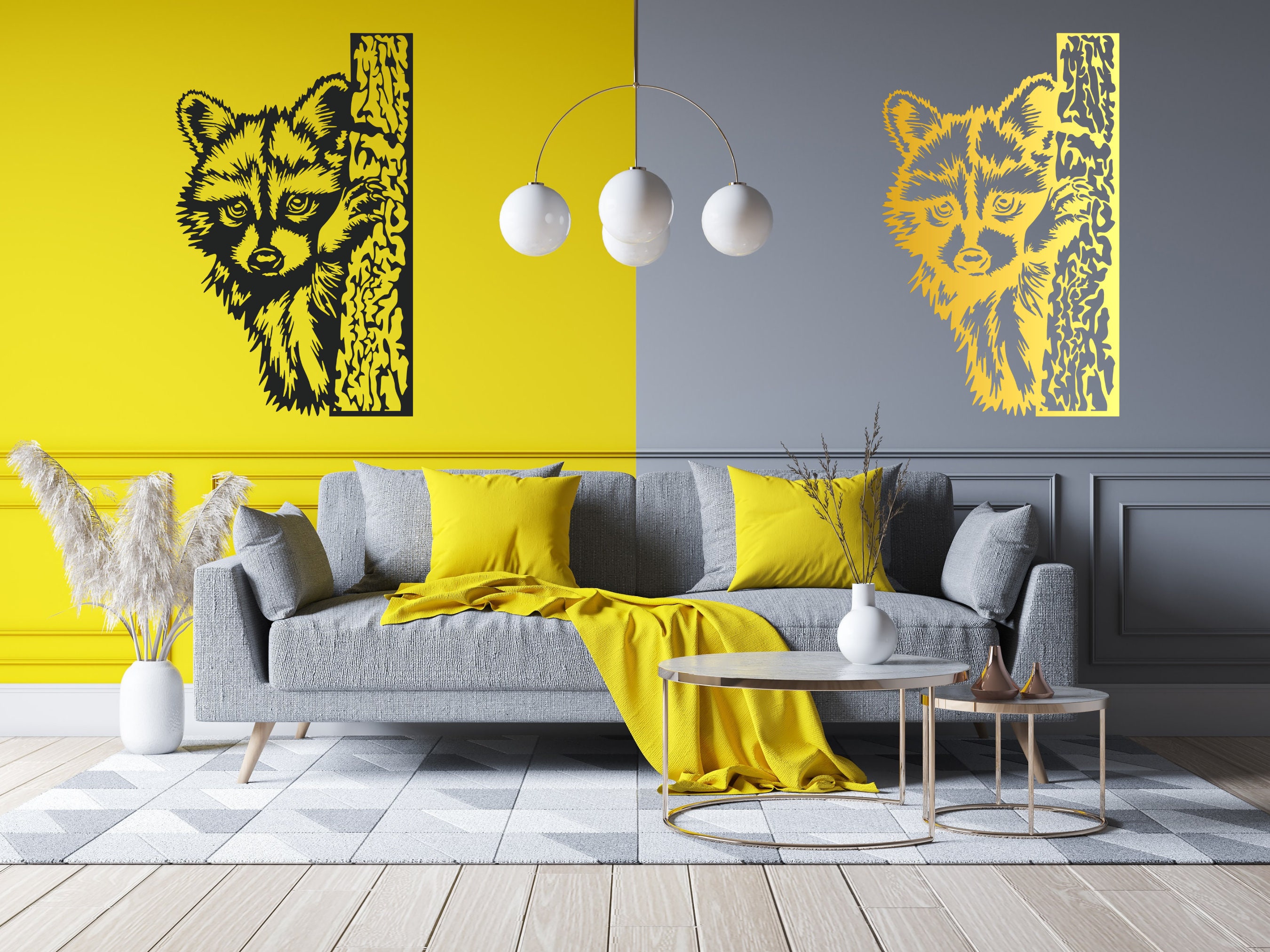 Raccoon Metal Wall Art Raccoon Wall Decor Bedroom - Etsy