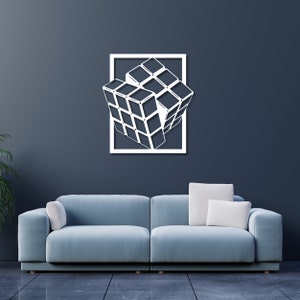 3D Wall Decor,rubic Metal Wall Decor, Mind Cube Wall Art, 3D Wall Art ...
