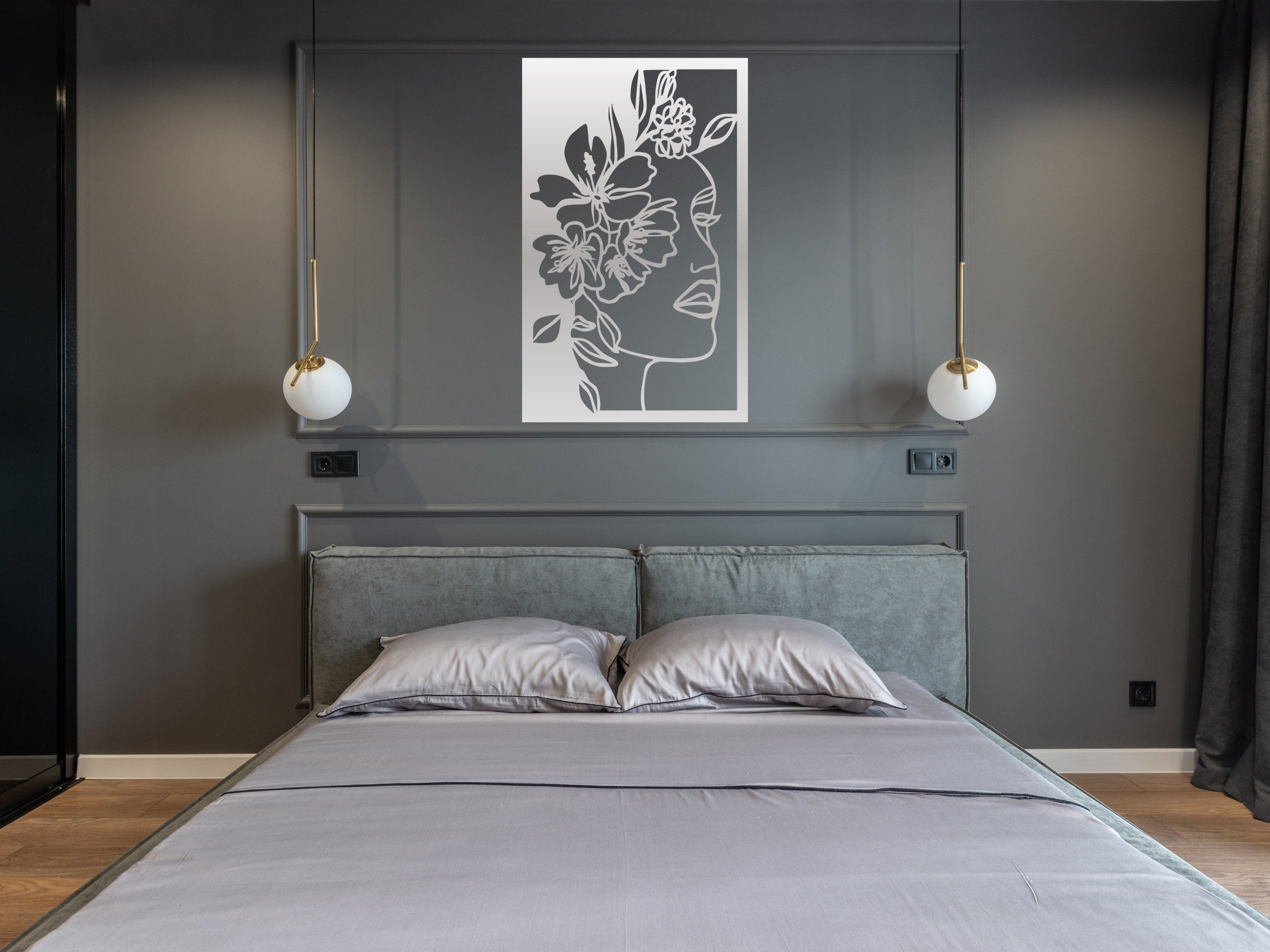 Floral Face Art, Metal Wall Art, Woman Face Decor, Home Decoration ...