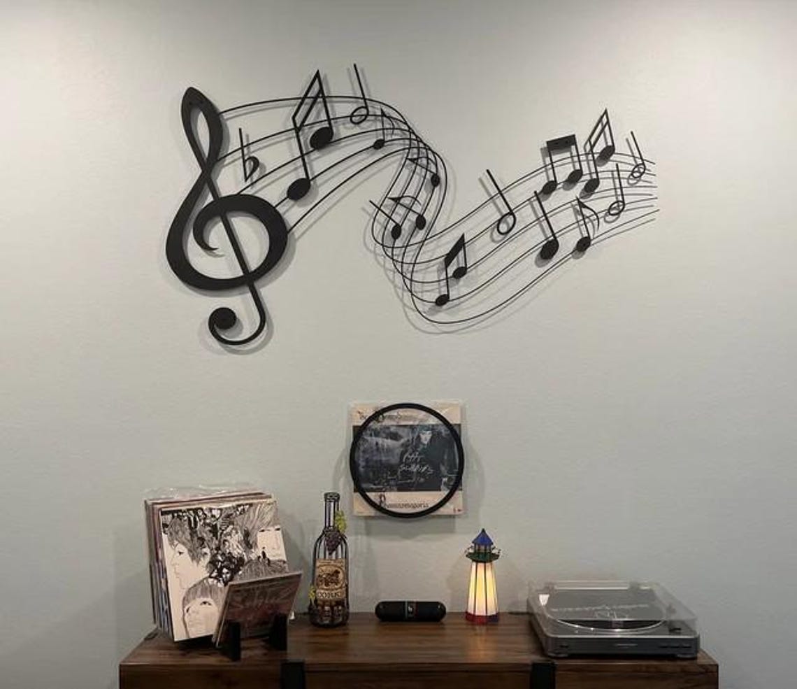 Metal Music Notes Wall Art: Modern Minimalist Sculpture, - Etsy