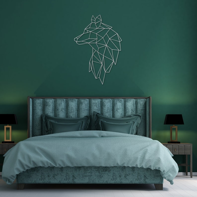 Geometric Wolf Head Metal Wall Art: Modern Wildlife Decor - Etsy