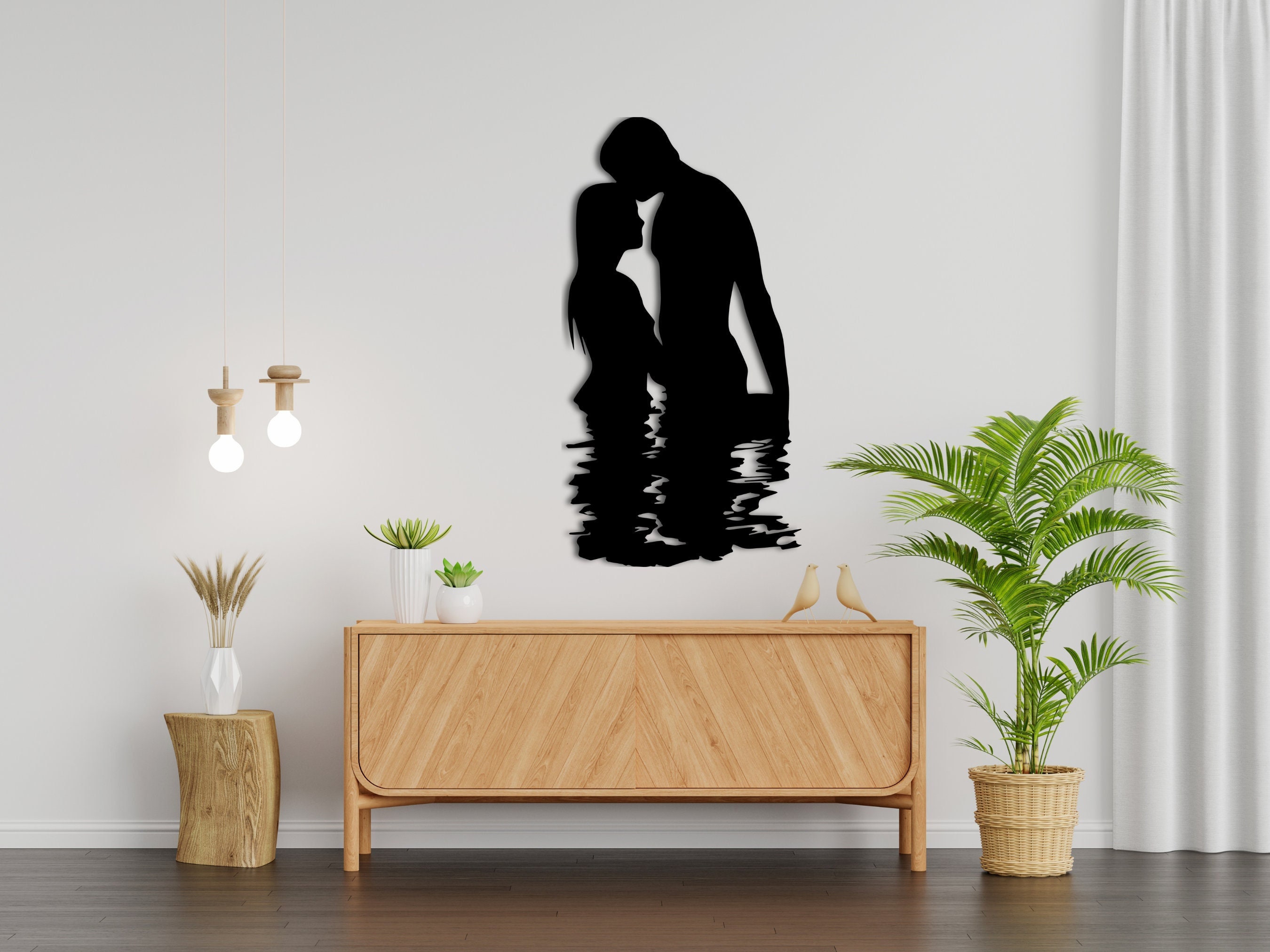Couple Metal Wall Art, Metal Wall Sculpture for Lovers, Metal Wall ...