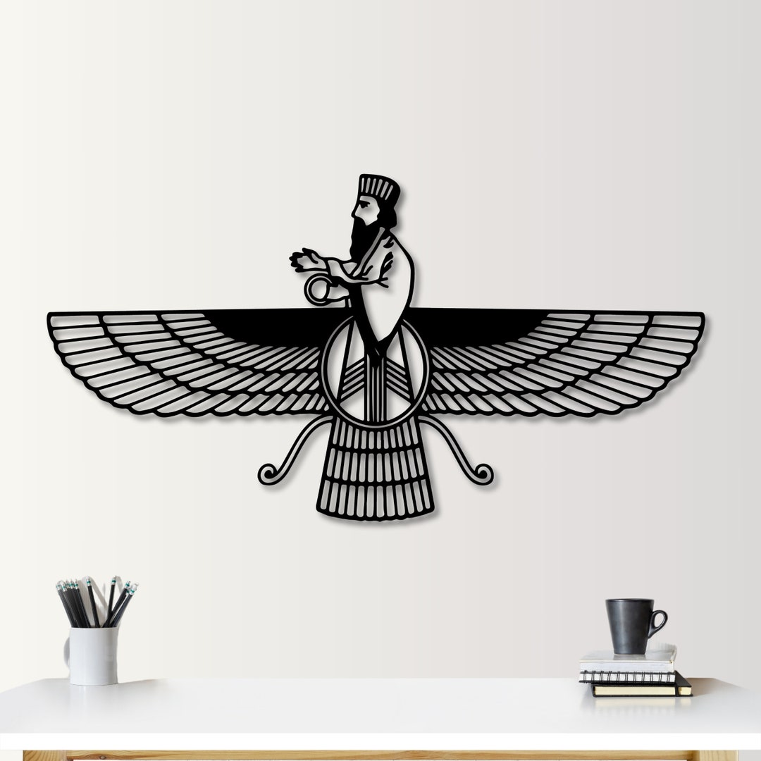 Farvahar Metal Wall Art, Faravahar Wall Decor, Guardian Farvahar ...