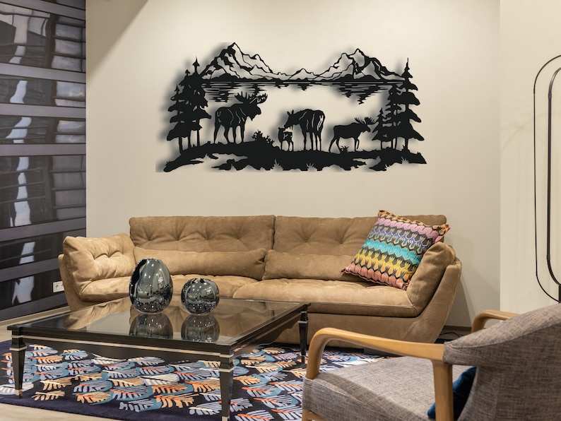 Moose Metal Wall Decor Life of Mooses Moose and Mountain - Etsy