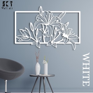 Handcrafted Lily Flower Wall Sculpture, Lilium Wall Art Metal Wall ...