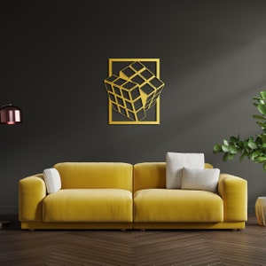 3D Wall Decor,rubic Metal Wall Decor, Mind Cube Wall Art, 3D Wall Art ...