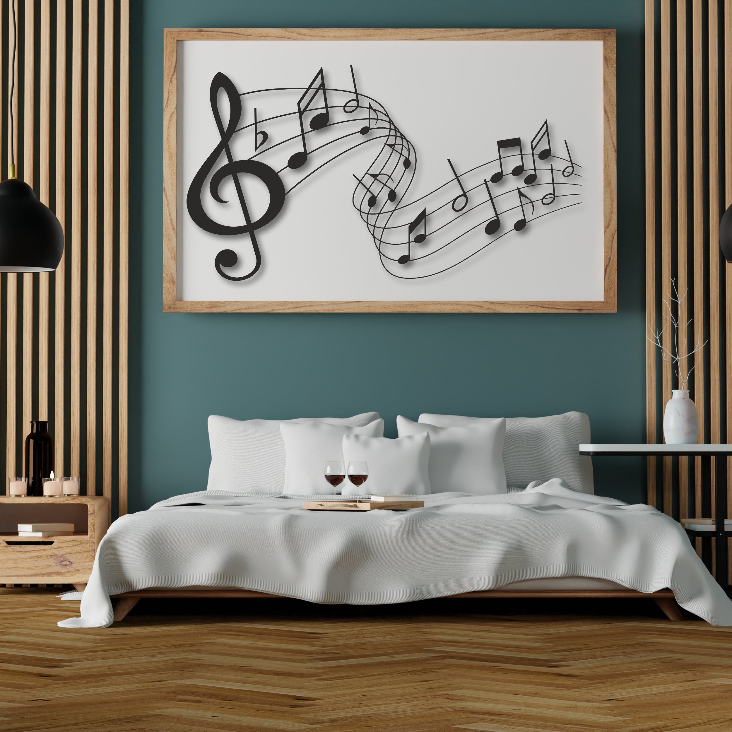 Music Notes Wall Art , Wall Hangings , Metal Music Notes Wall Sculpture ...