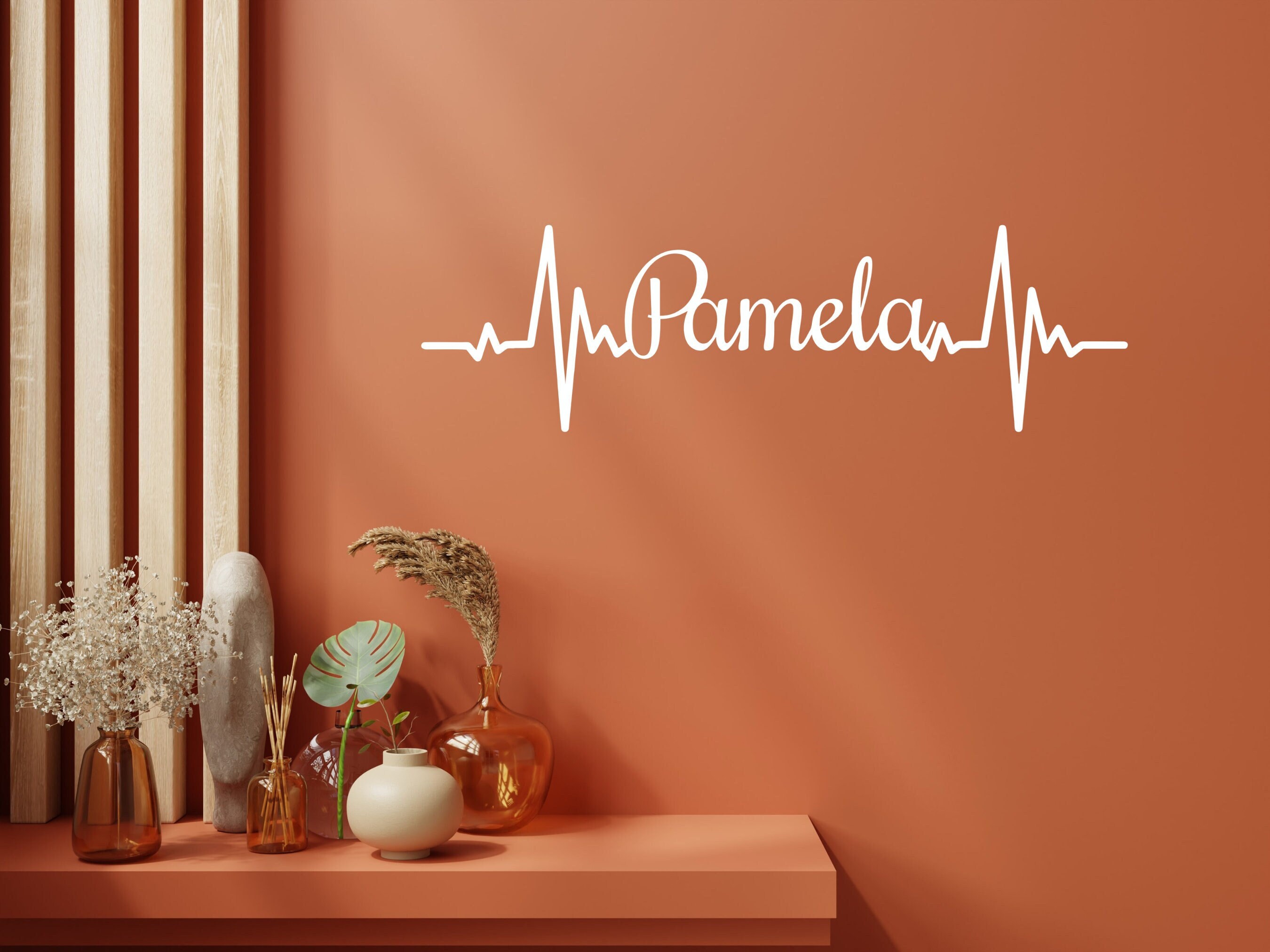 Metal Name Sign Ekg Rhythm Wall Decor Valentine Gift Name - Etsy
