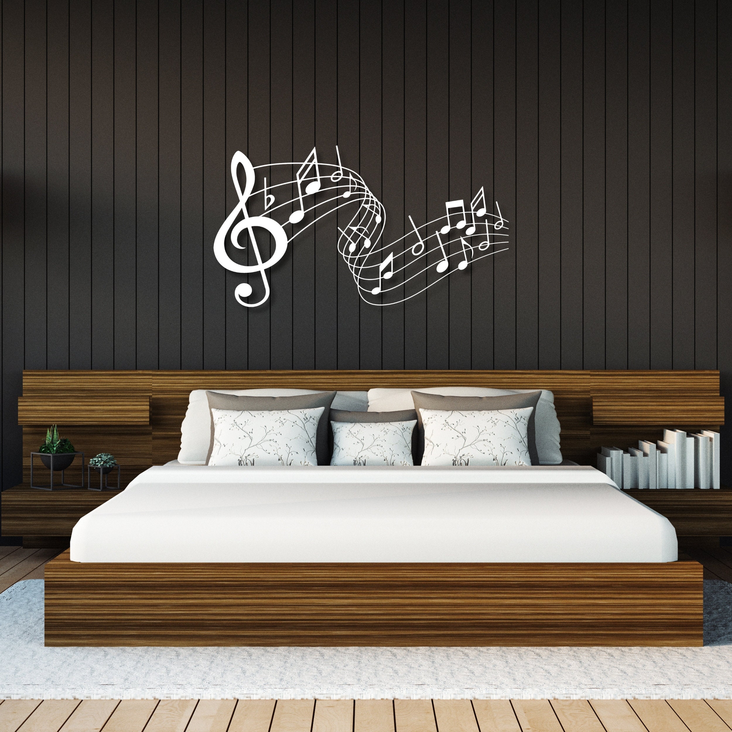 Music Notes Wall Art , Wall Hangings , Metal Music Notes Wall Sculpture ...