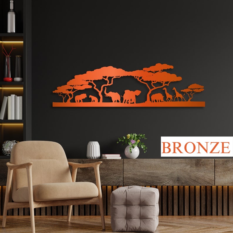 African Safari Metal Wall Art: Jungle Animals Landscape Decor - Etsy