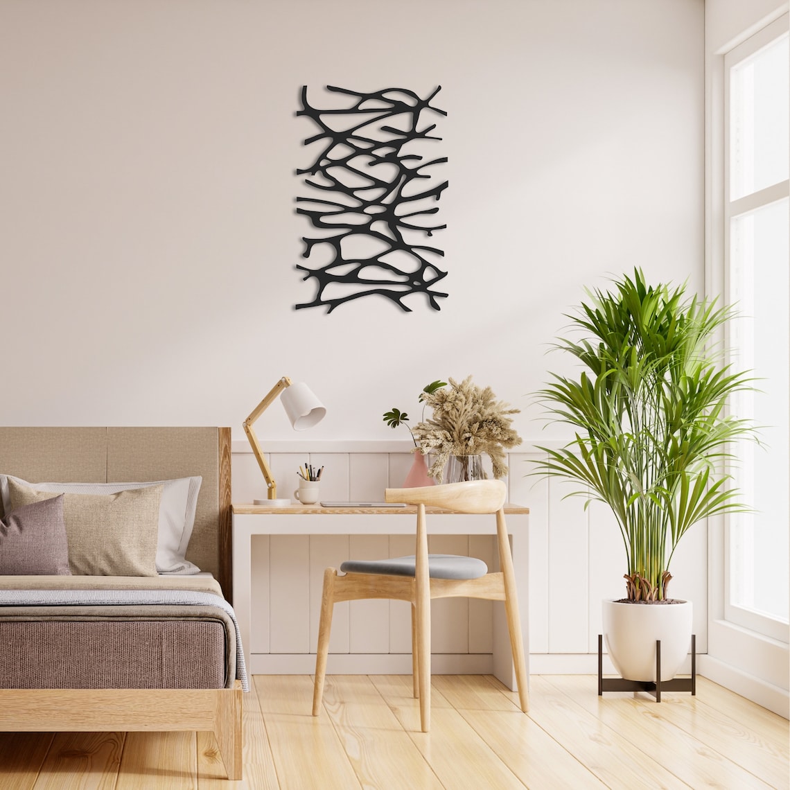 Abstract Geometric Metal Wall Art: Modern Bronze, Gold, Silver Design ...