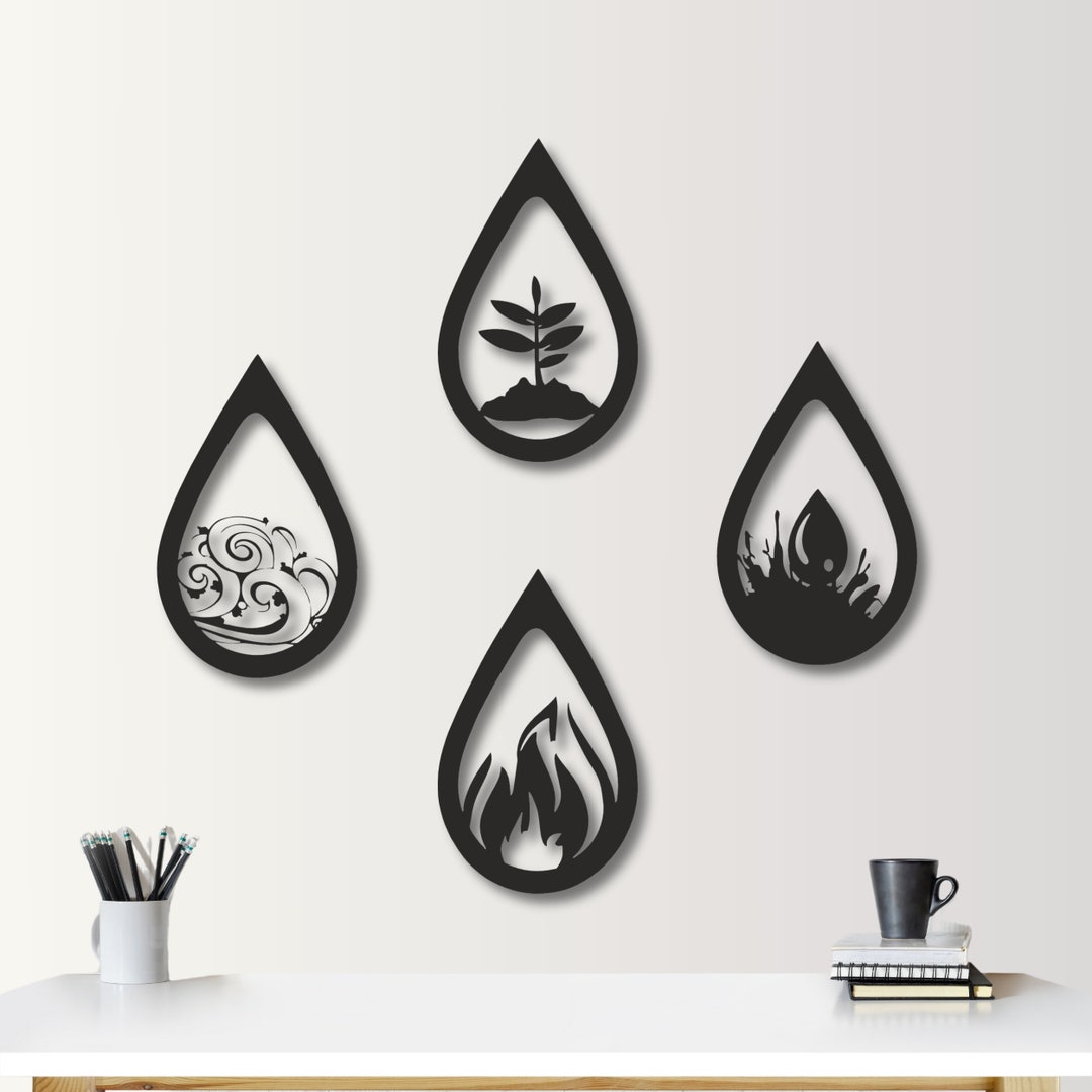 Four Element Metal Wall Art, Four Elements Metal Wall Art Set of 4 ...