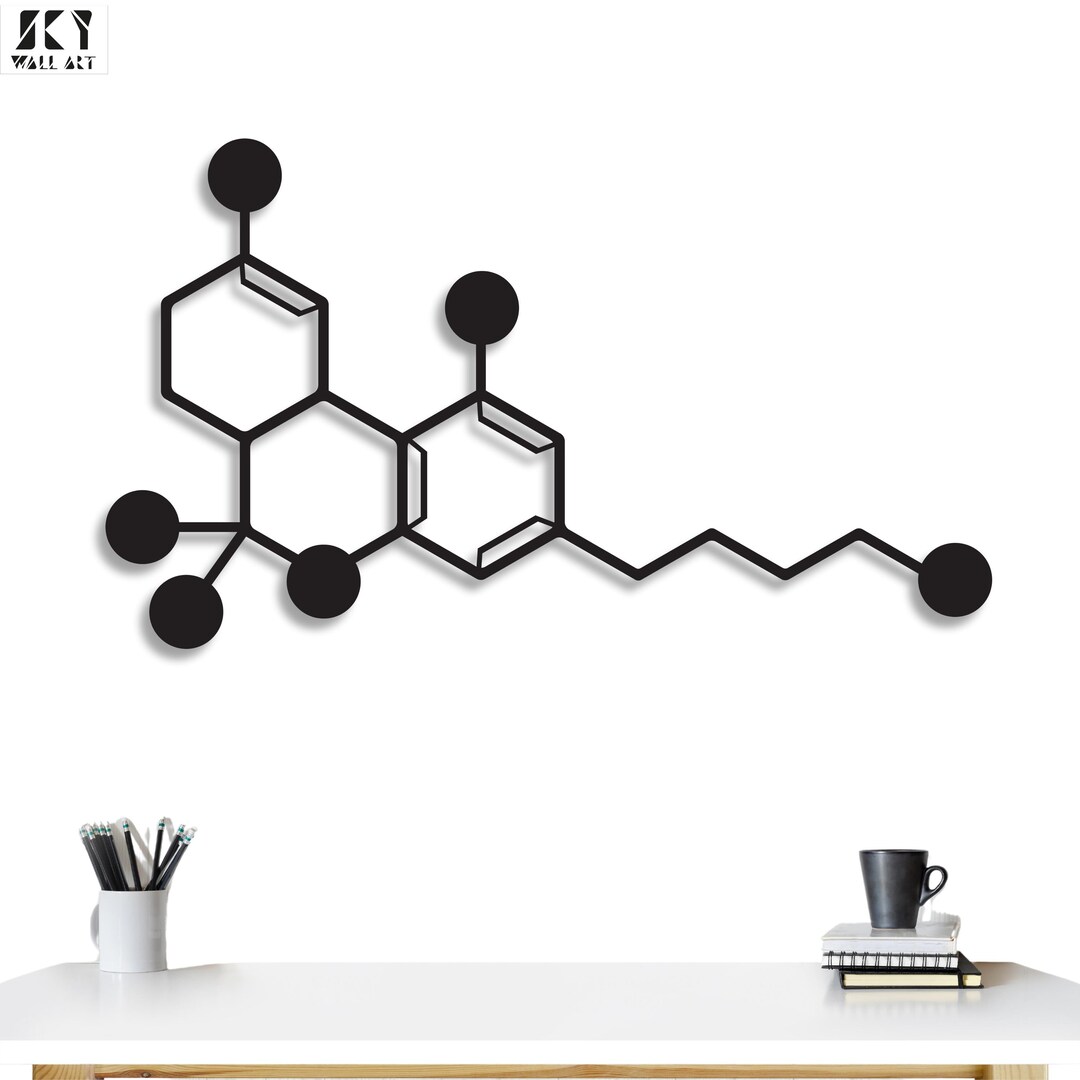 THC Molecule Wall Art, Cannabis Chemistry Print, Modern Minimalist ...