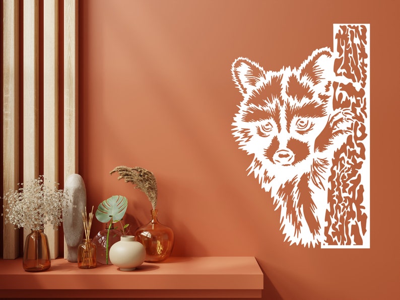 Raccoon Metal Wall Art Raccoon Wall Decor Bedroom - Etsy
