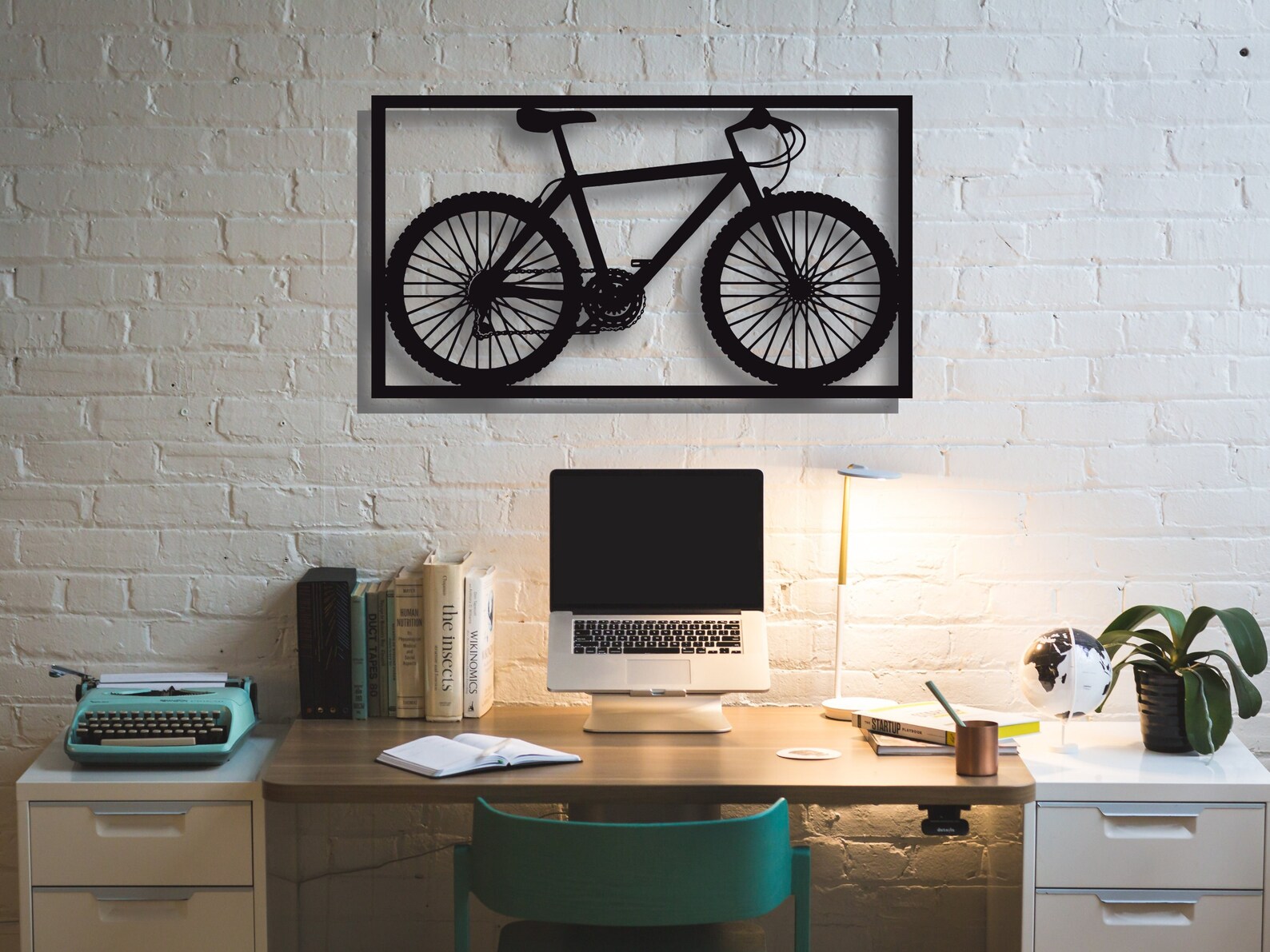 Bike Wall Art, Metal Bike Decor, Framed Bike Wall Art, Livingroom Decor ...