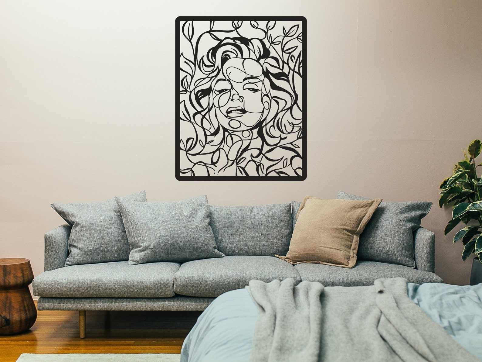 Minimalist Wall Art, Metal Woman Art, Woman Line Wall Art, Complicated ...