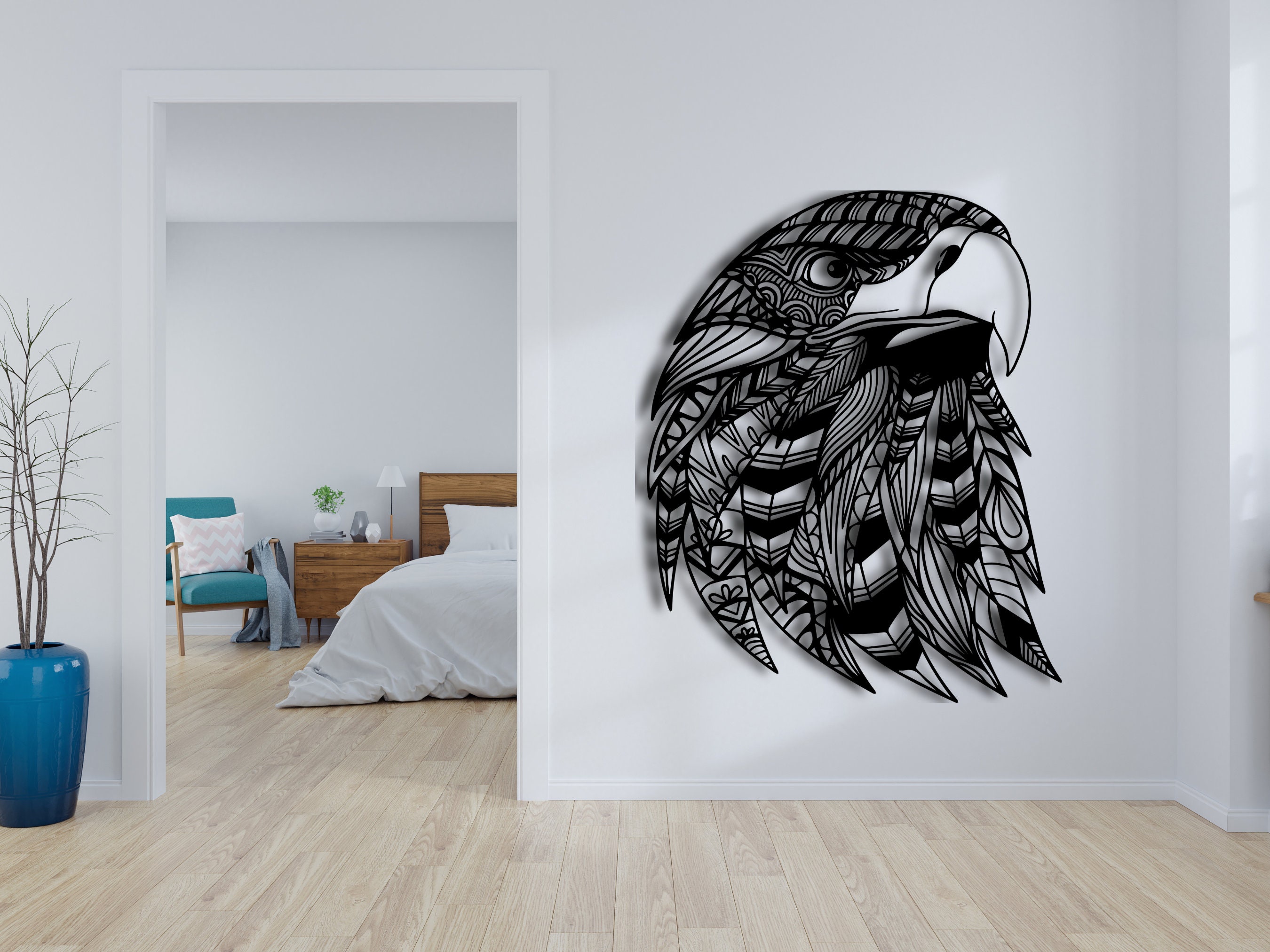 Eagle Head Metal Wall Art, Contemporary Eagle Head Metal Wall Sculpture ...