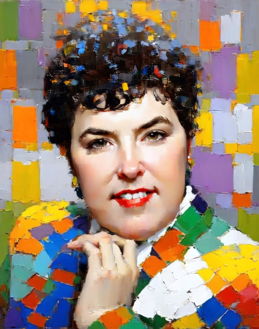 Custom Modernist Portrait Oil Painting, Realistic Oil Painting Portrait ...