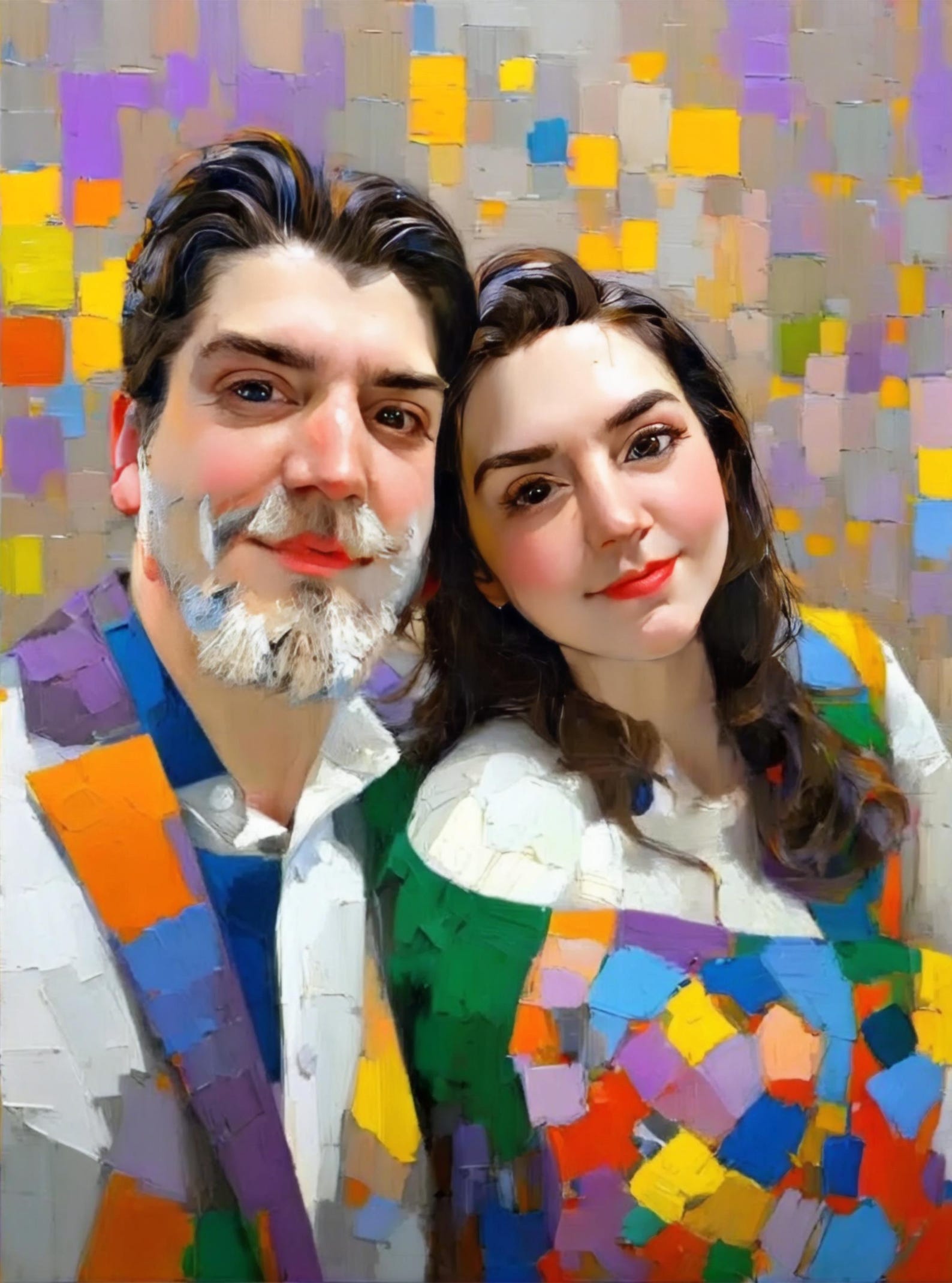 Custom Modernist Portrait Oil Painting, Realistic Oil Painting Portrait ...