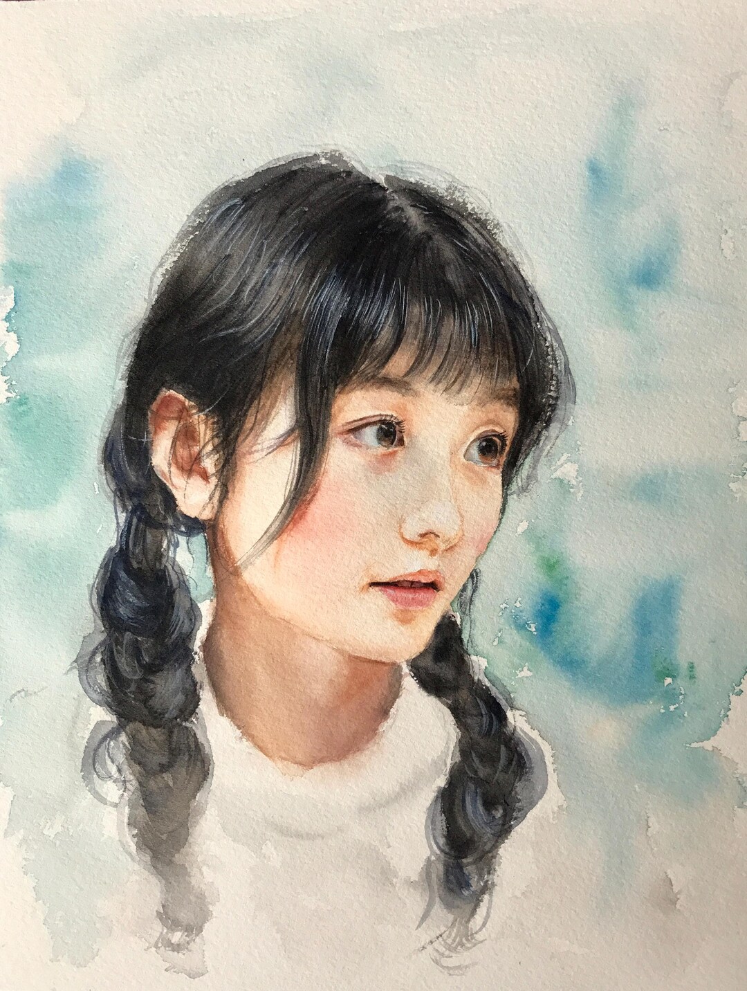 Custom Watercolor Portrait: Hand-painted From Photo, Pet & Child Art - Etsy