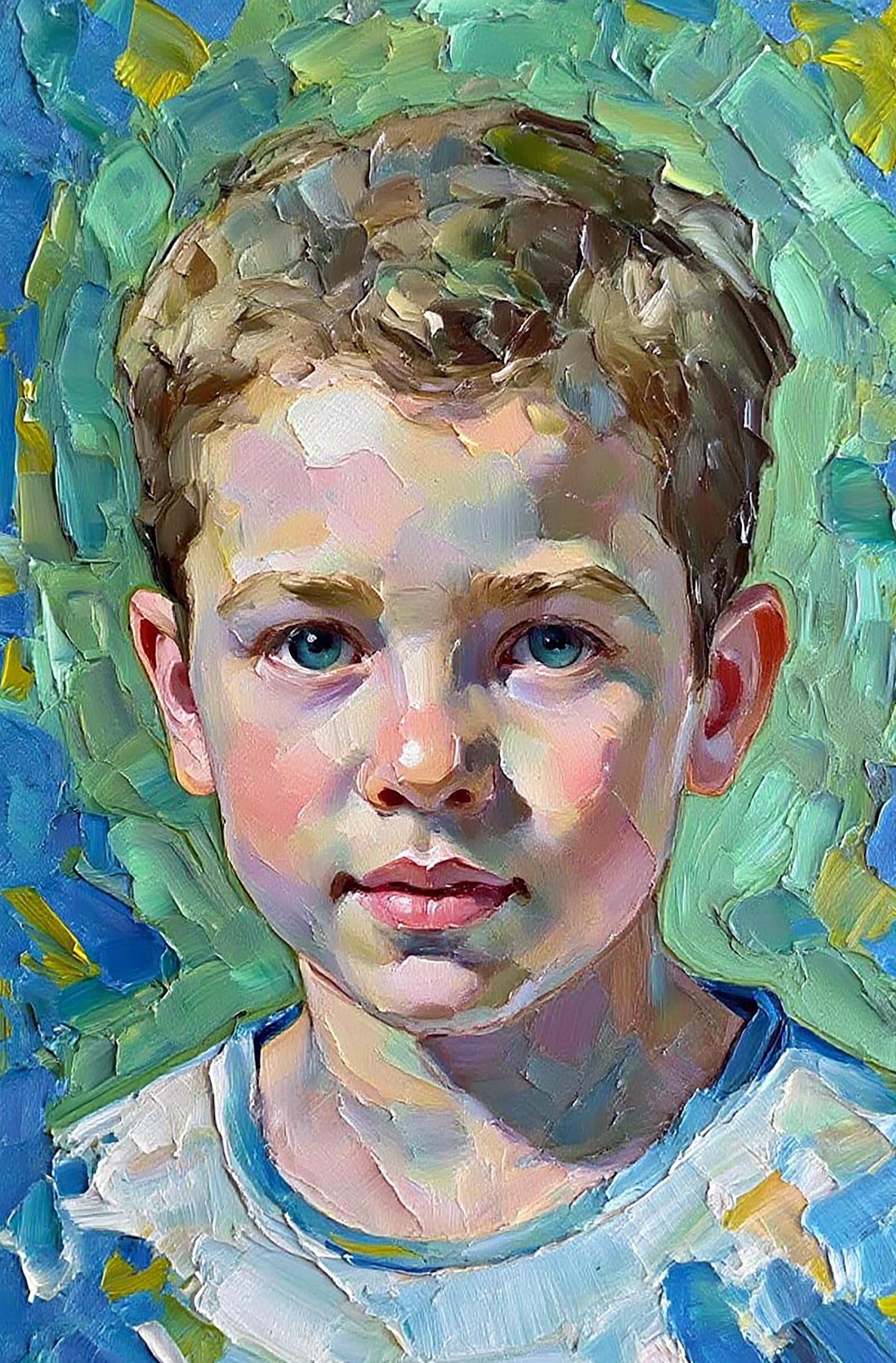 Customized Oil Portrait of a Beautiful Little Girl, a Gift for Parents ...