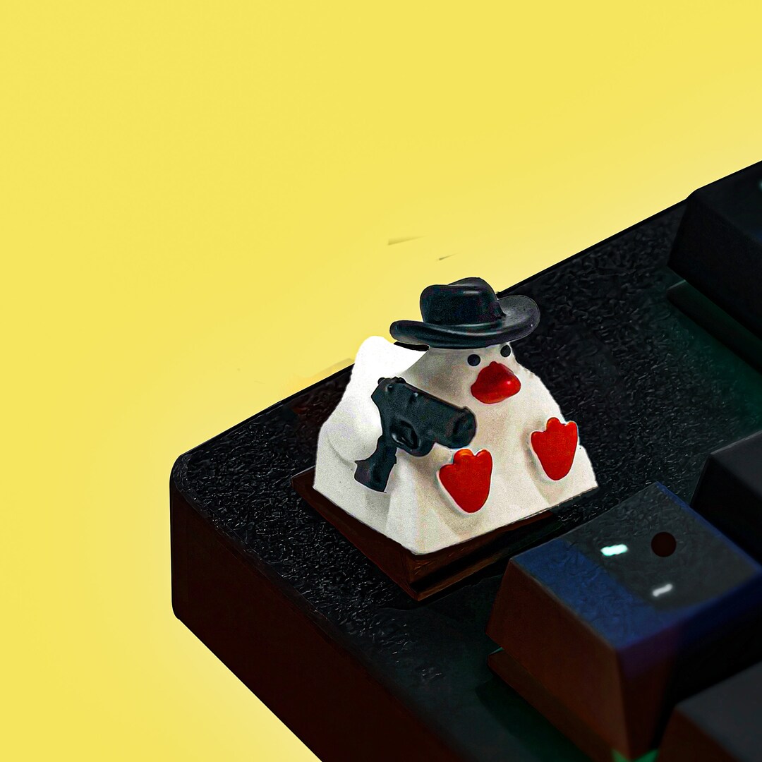 Cute Duckey Duck With Gun Artisan Keycap Little Duck Artisan Keycap ...