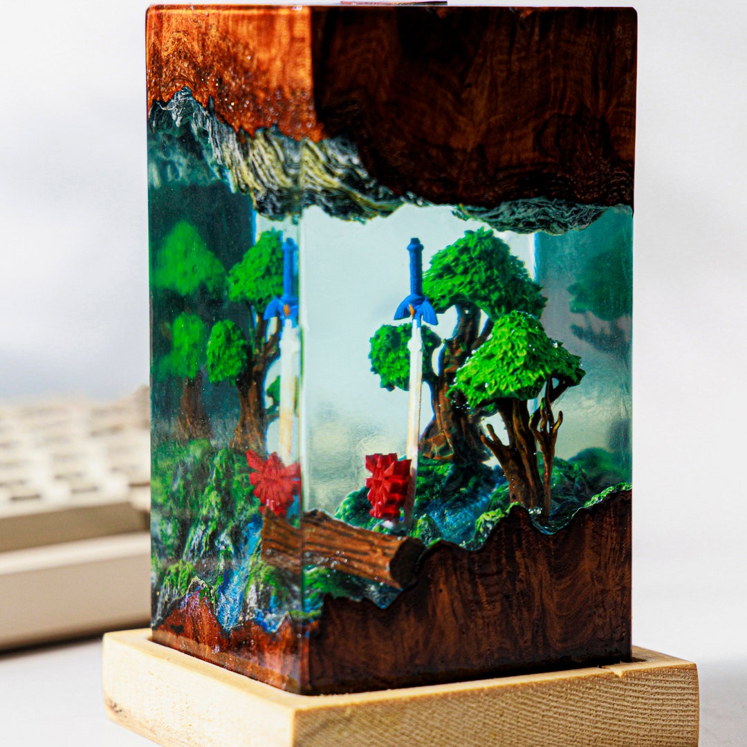 Master Sword Night Light, Shield and Sword Resin Lamp, Handmade Zelda ...