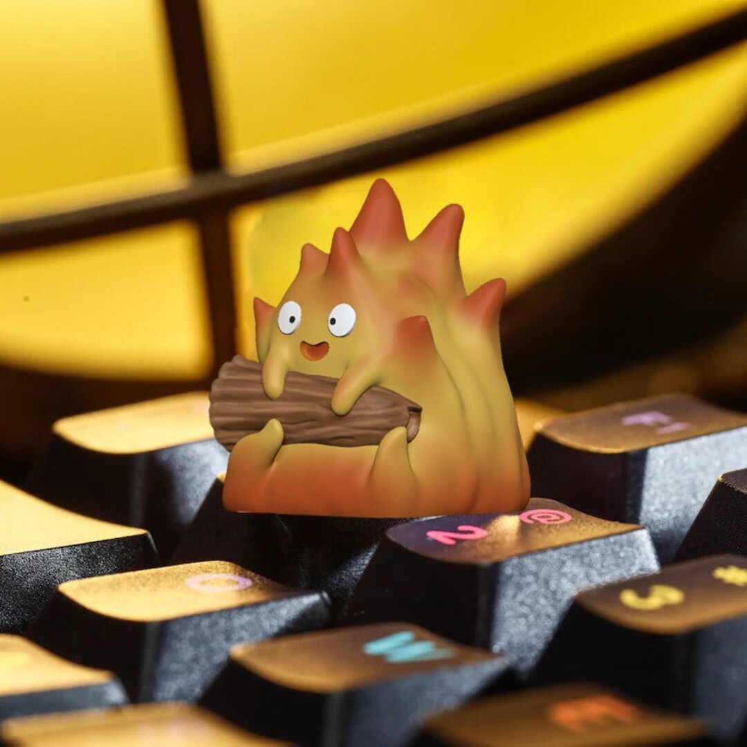 Glowing Calcifer Artisan Keycap, Fire Demon Anime Keycap, Moving ...