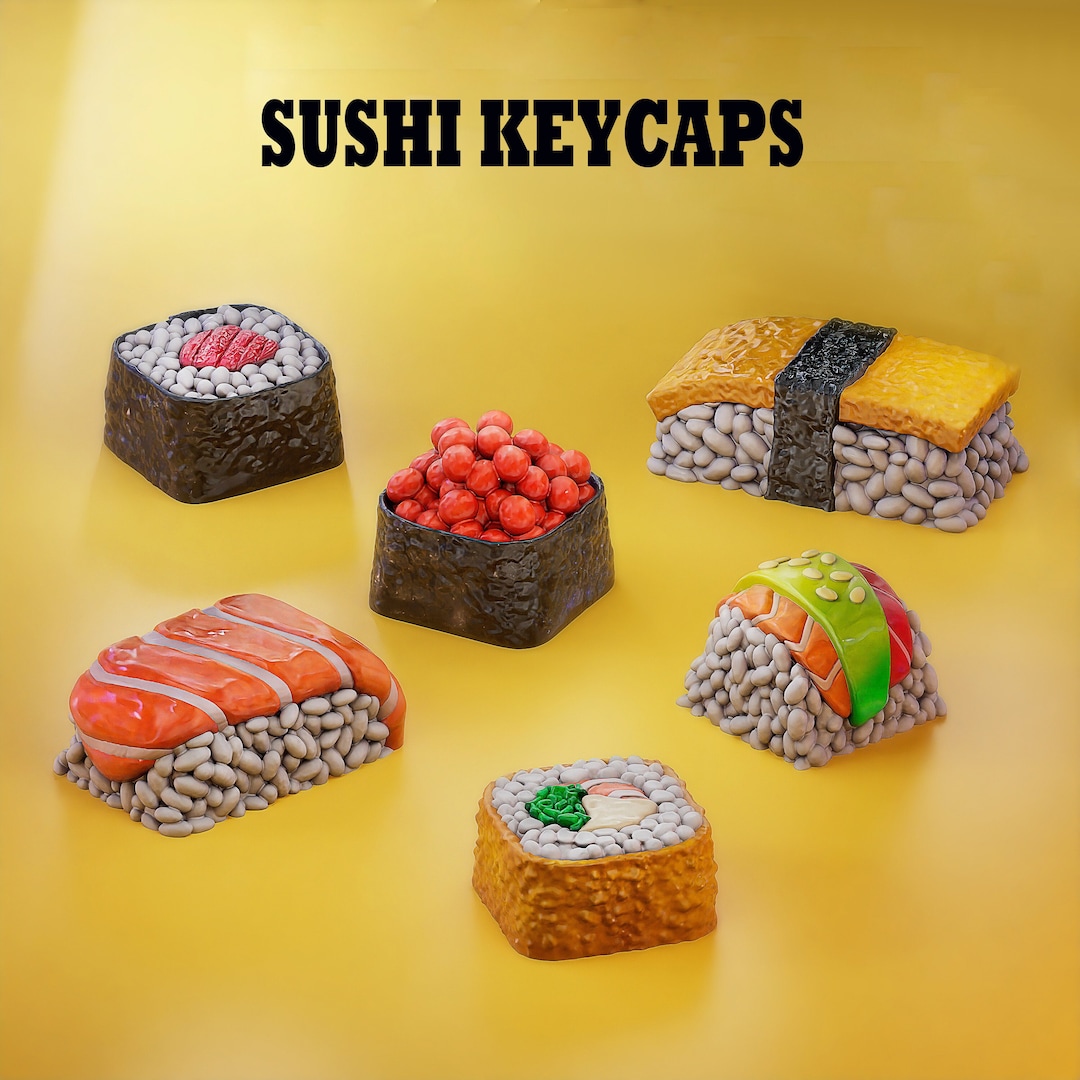 Japanese Sushi Artisan Keycap, Cute Sushi Resin Keycap Set, Maki Salmon ...