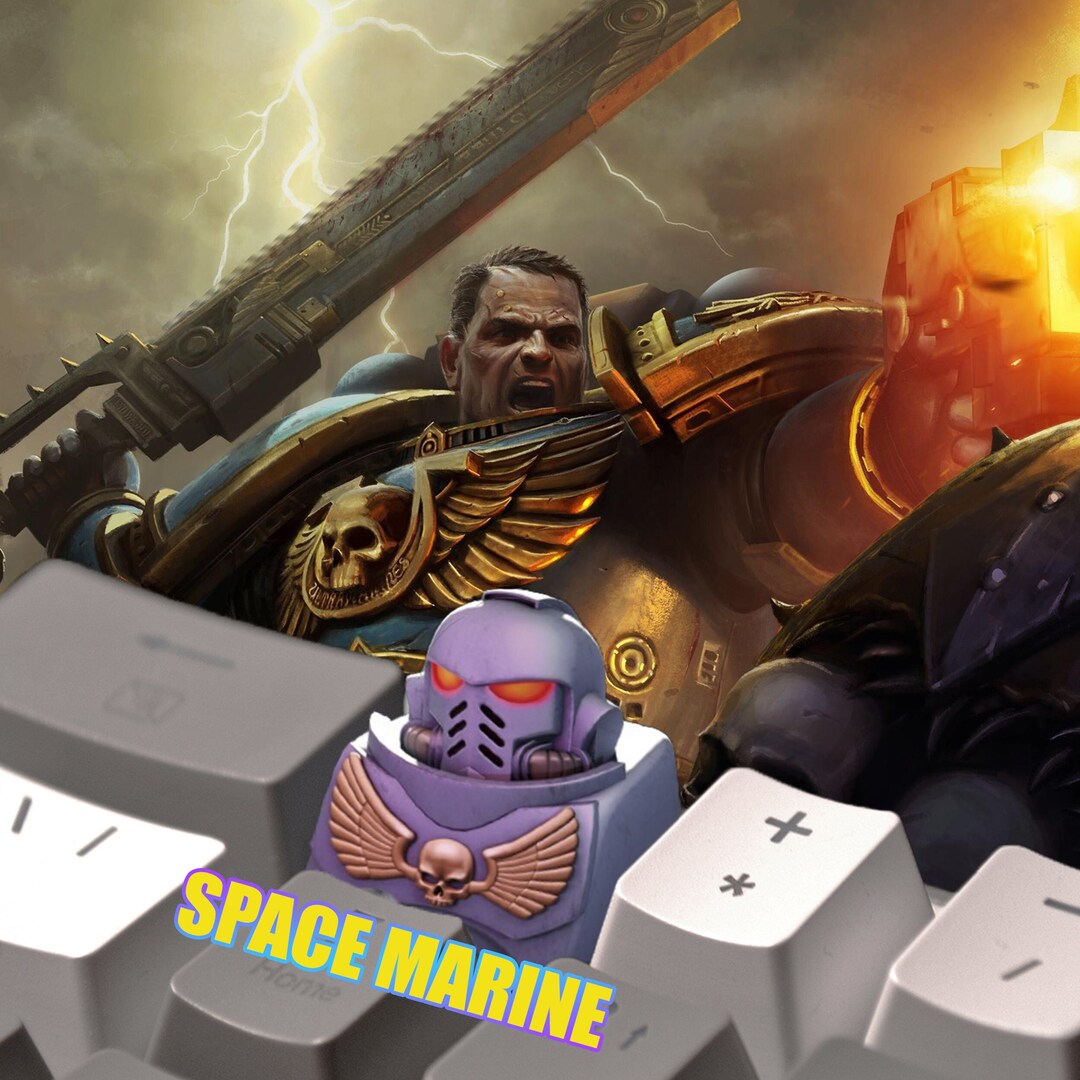 Space Marine Artisan Keycap, Power Armor Helmet Gaming Keycap ...