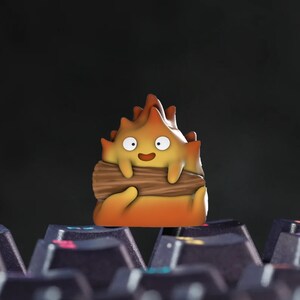 Glowing Calcifer Artisan Keycap Fire Demon Anime Keycap Moving Fortress ...