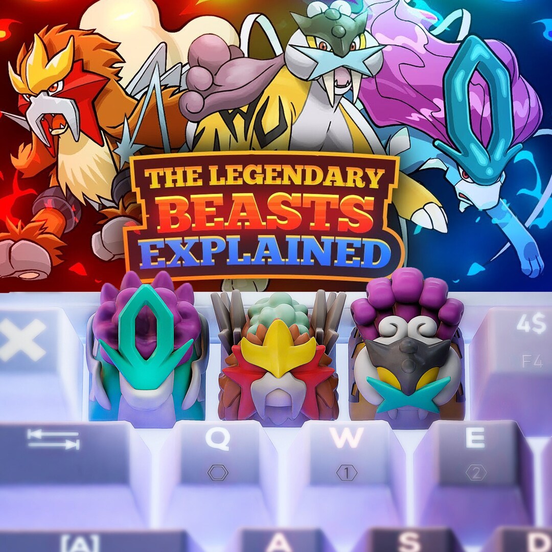 Legendary Beast Artisan Keycap Suicune Pokemon Evolution Keycap Raikou ...
