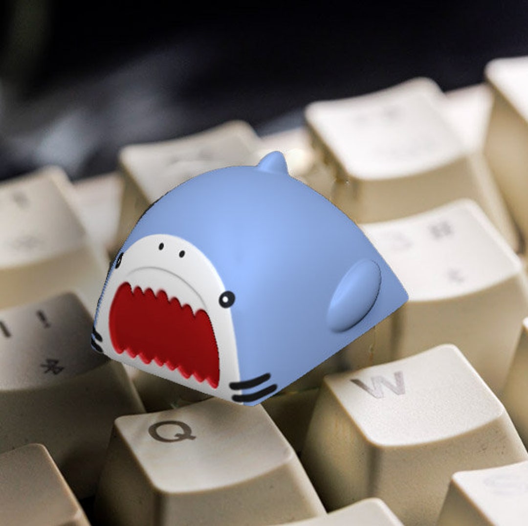 Cute Shark Artisan Keycap Kawaii Shark Resin Keycap Cute Keycap for Her ...