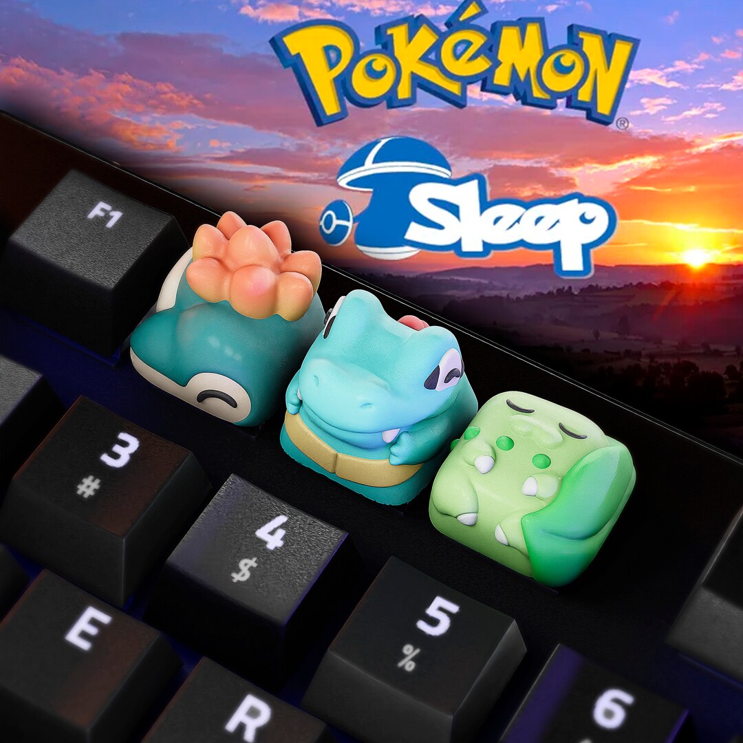 Sleeping Poke.mon Keycap, Artisan Poke.mon Keycap, Anime Keycap for ...