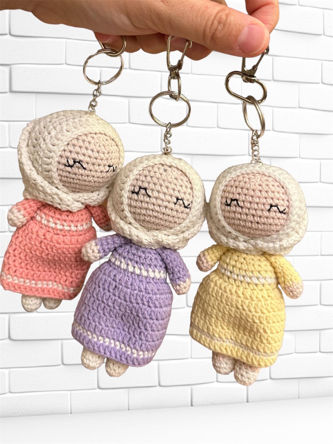 Plushie Keychain, Hijabi Doll, Hijabi Doll Keychain, Amigurumi Keychain ...