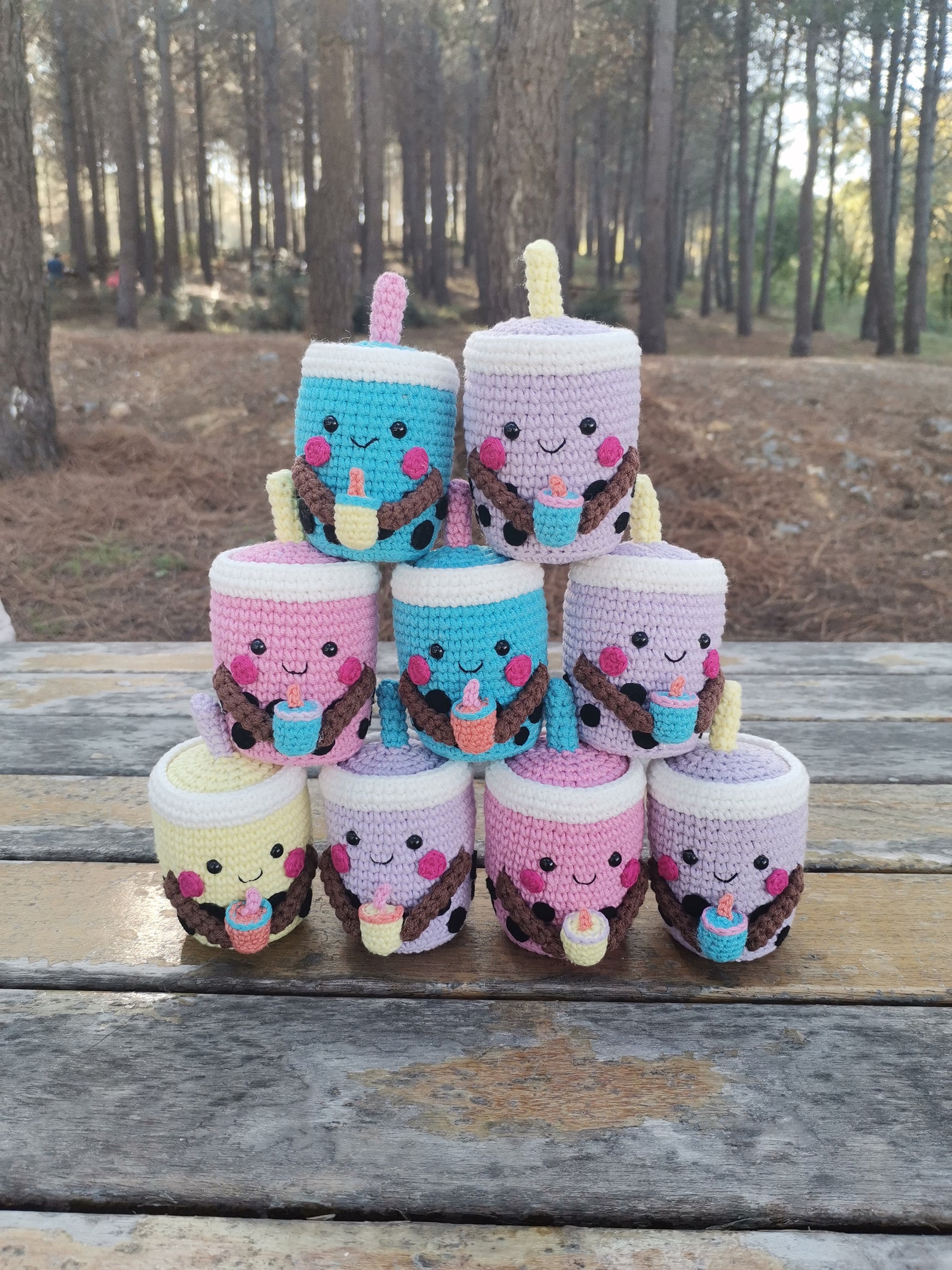 Boba Catboba Keychainboba Cupcrochet Keychainamigurumi - Etsy