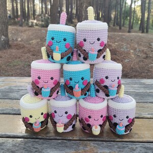 Boba Cat,boba Keychain,boba Cup,crochet Keychain,amigurumi Keychain ...