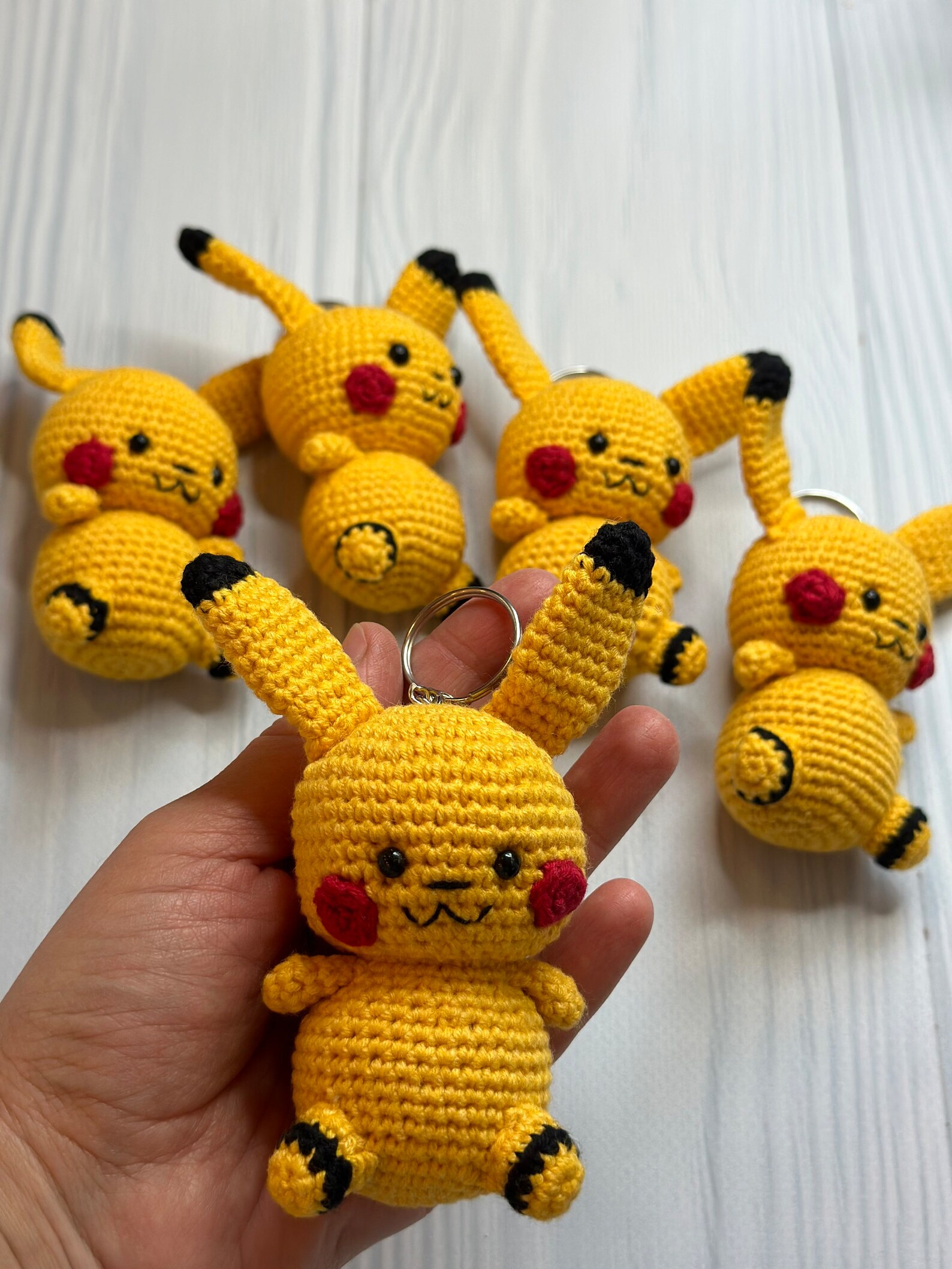 Amigurumi Key Chainpikachu Cardpikachu Key Chaincrocheted - Etsy