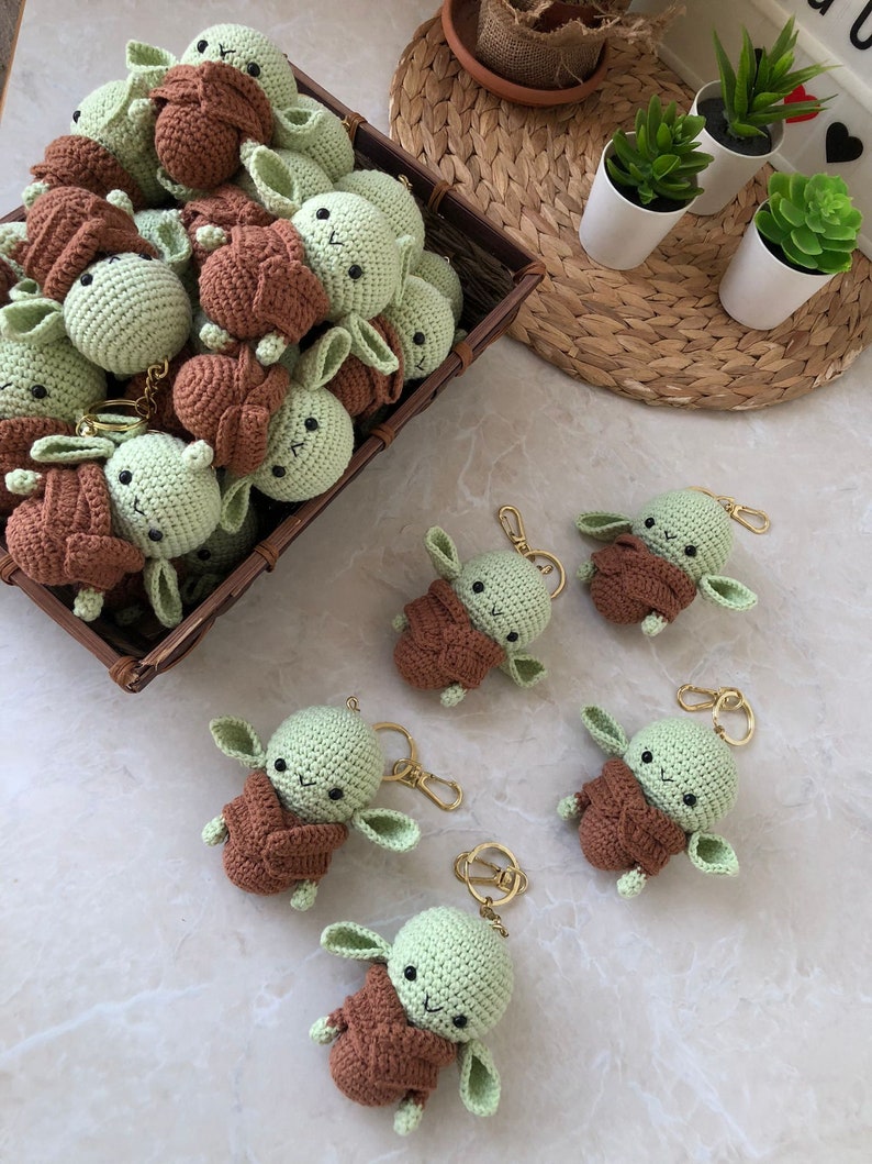 Handmade Crochet Baby Yoda Keychain, Star Wars Bag Charm - Etsy