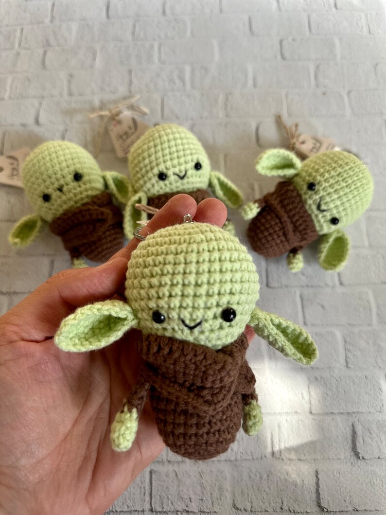 Handmade Crochet Baby Yoda Keychain, Star Wars Bag Charm - Etsy