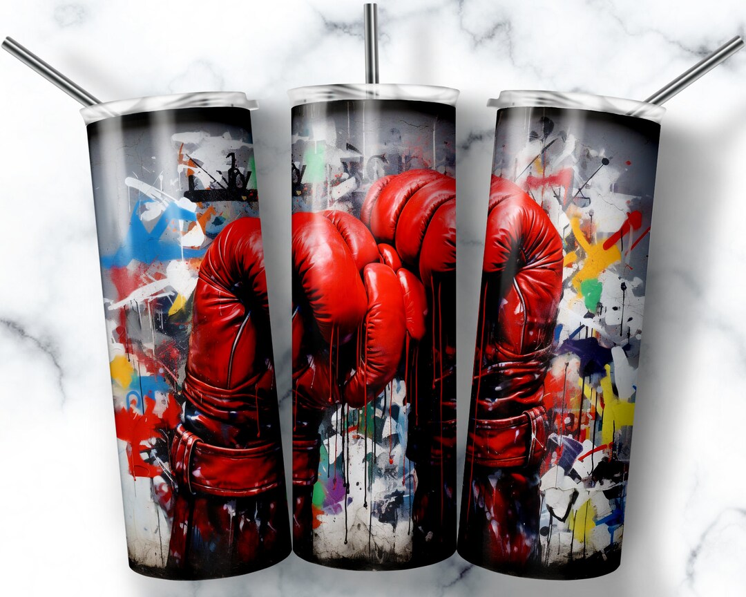 20 Oz Skinny Tumbler Sublimation Design Template Boxing Gloves Tumbler ...