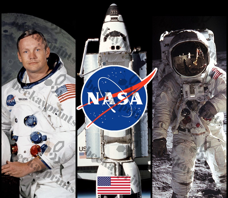 20 Oz Skinny Tumbler Sublimation Design Template NASA Neil - Etsy