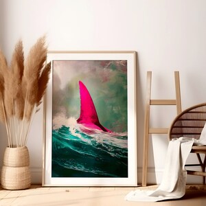 Shark Fin Digital Wall Art Design | Shark Printable Wall Art | Shark ...