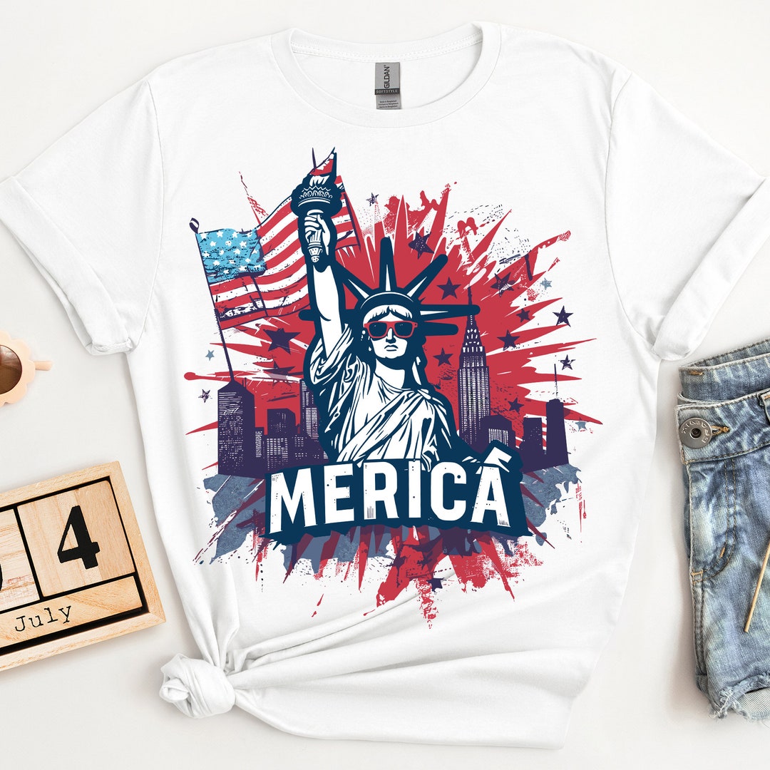 Retro Statue of Liberty 'merica' Sublimation Design (digital Download ...